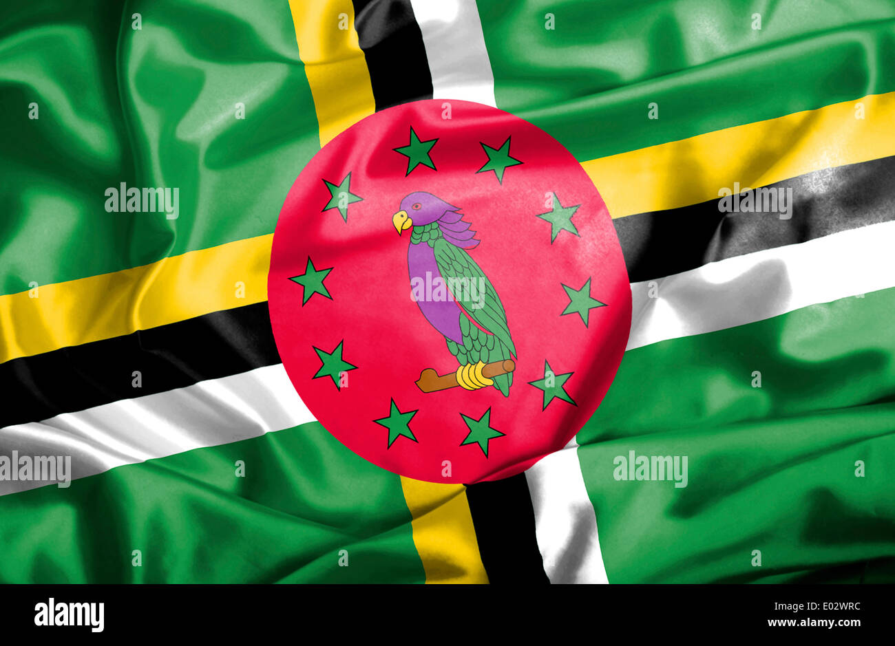 Dominica waving flag Stock Photo - Alamy