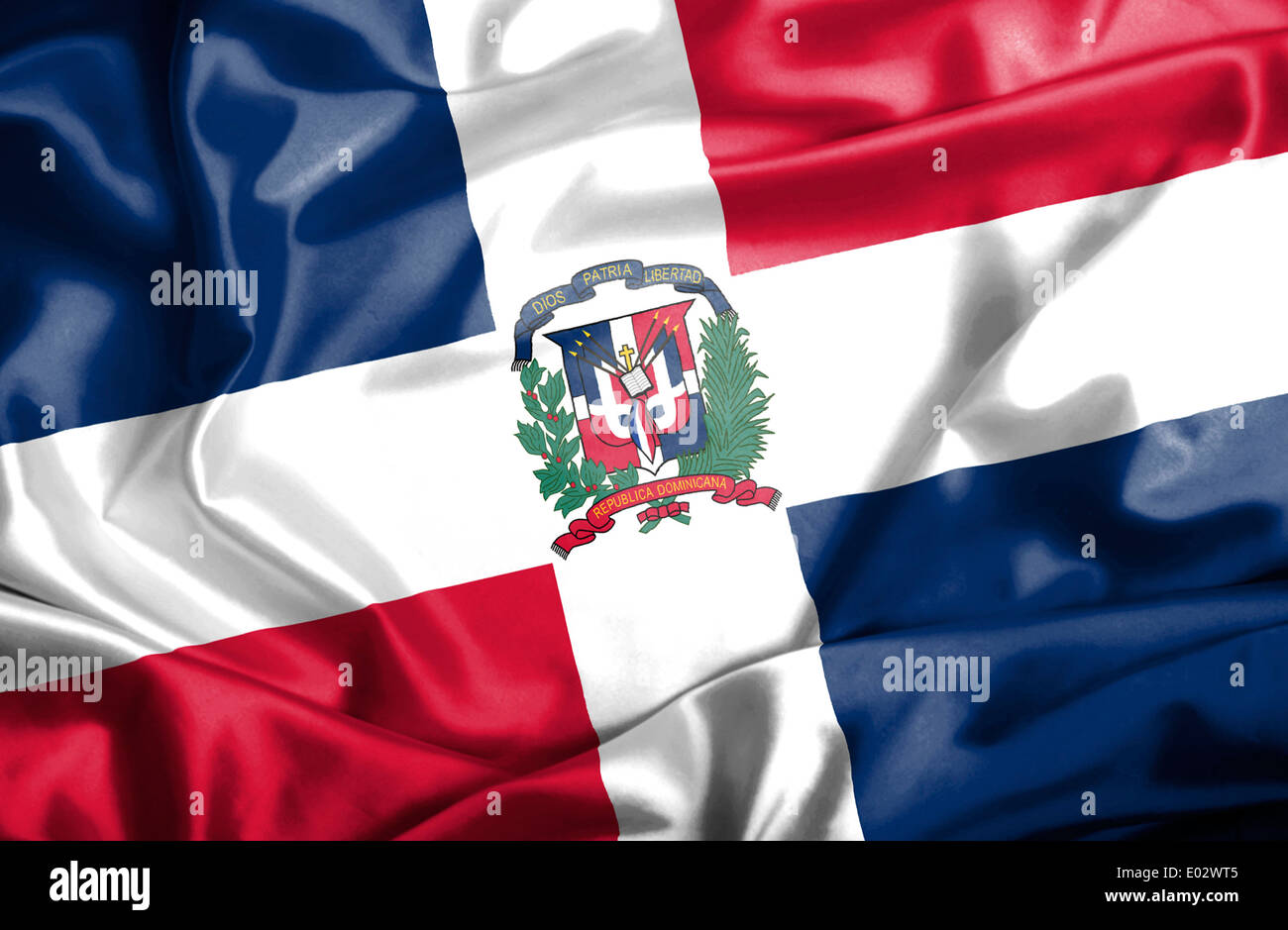 Dominican Republic waving flag Stock Photo - Alamy