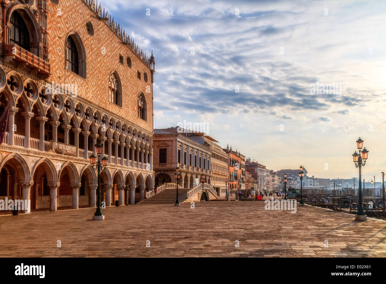 Piazza San Marco in Venice, Italy on a warm september morning. Empty ...