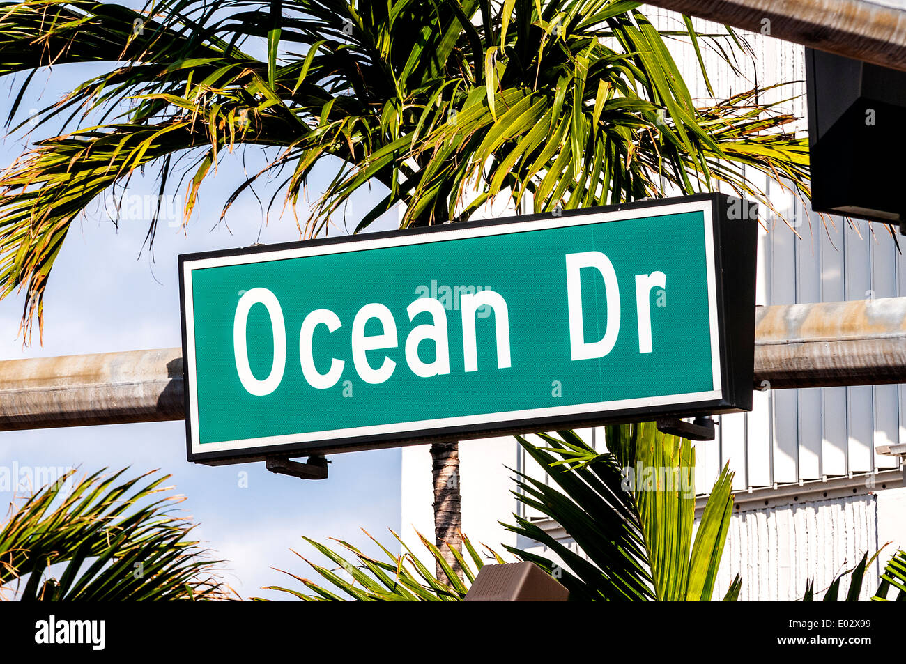 street sign of famous street Ocean Drive Stock Photo - Alamy