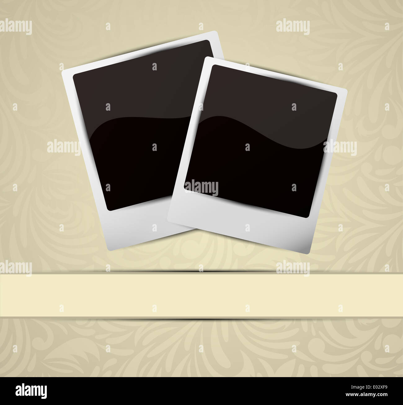 Background with two photo frames on floral seamless background Stock ...