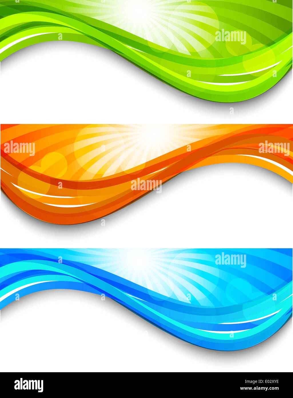 Set of wavy banners. Abstract colorful illustration Stock Photo - Alamy