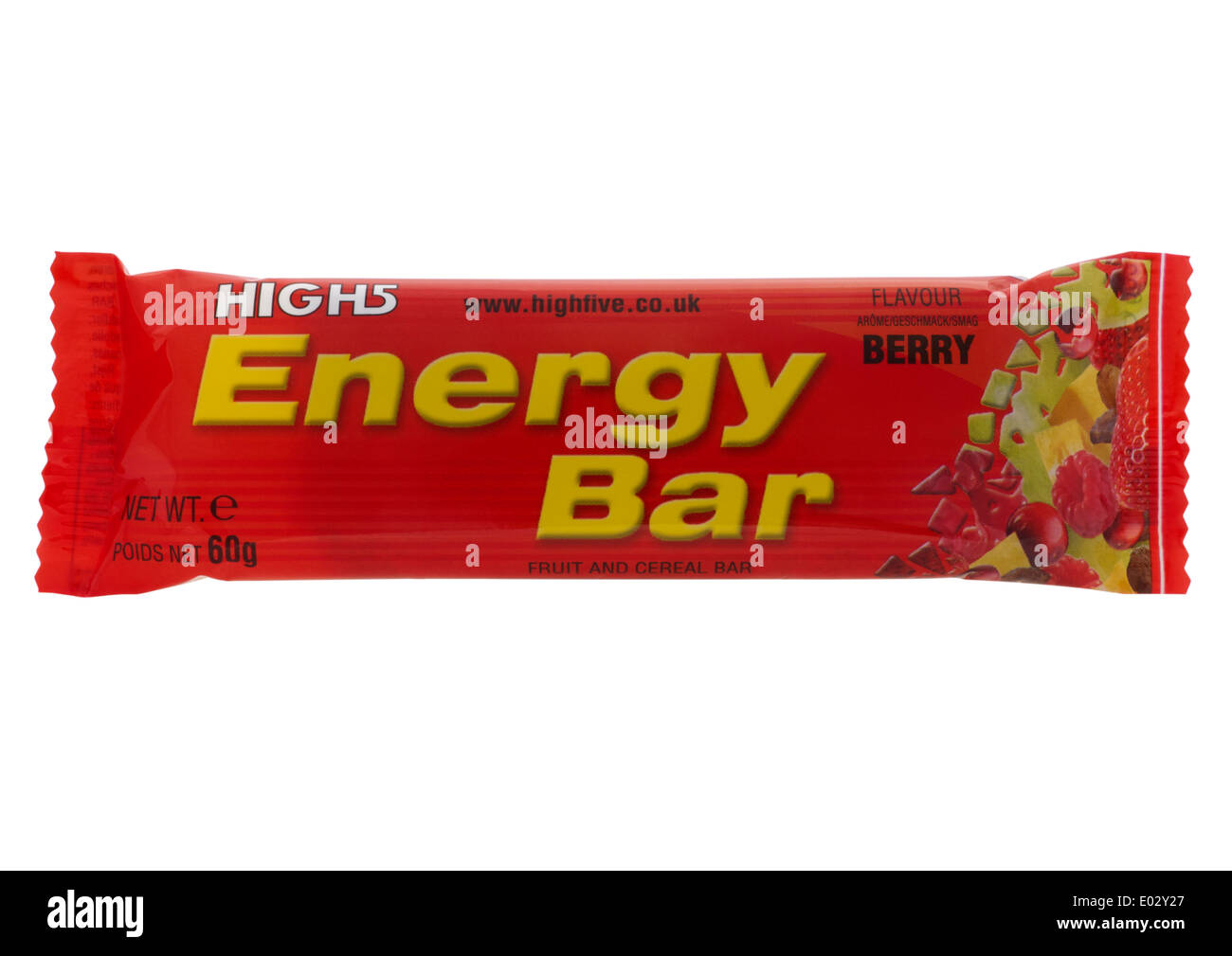 High 5 energy bar on white background Stock Photo - Alamy