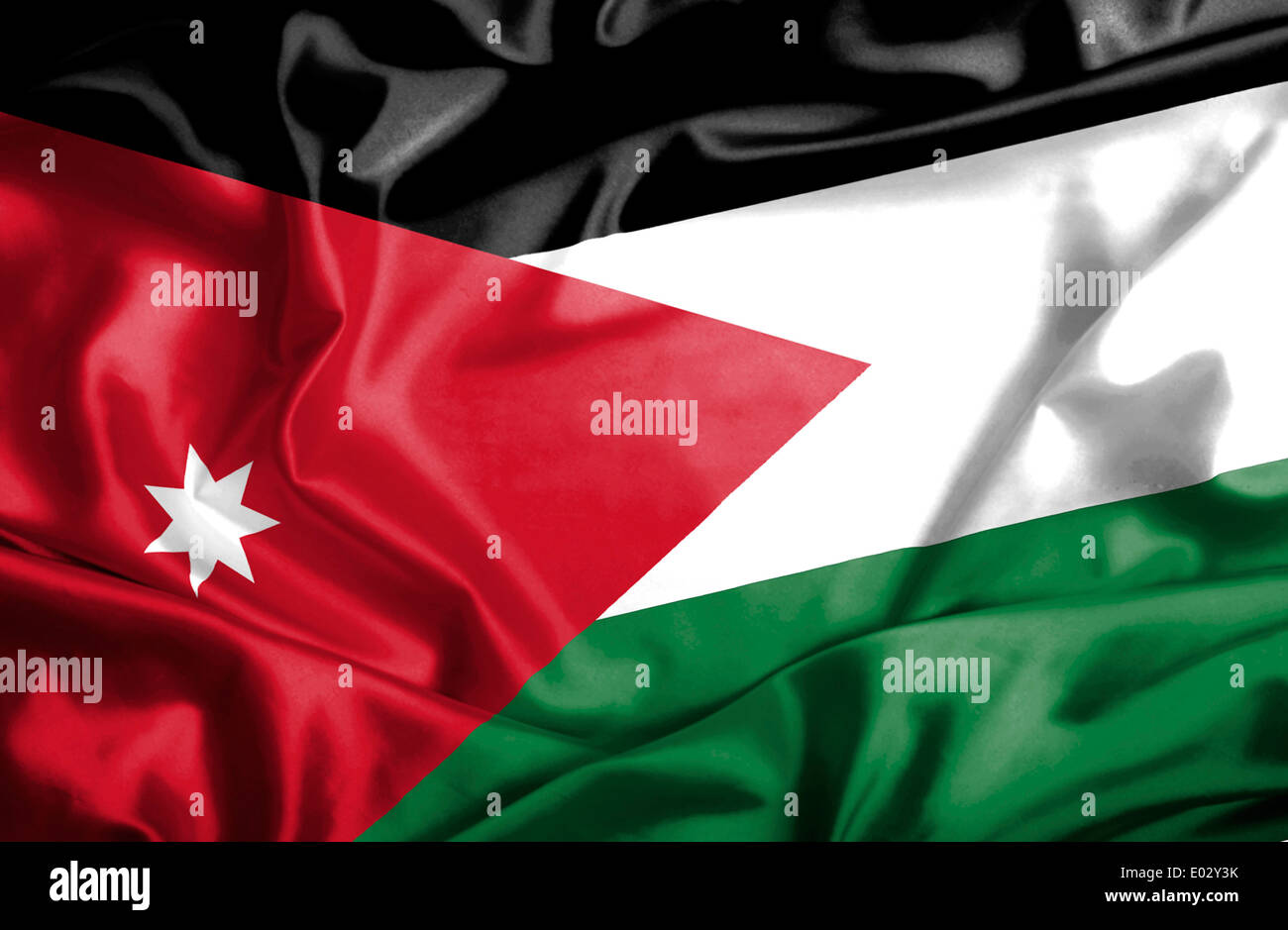 Jordan waving flag Stock Photo - Alamy