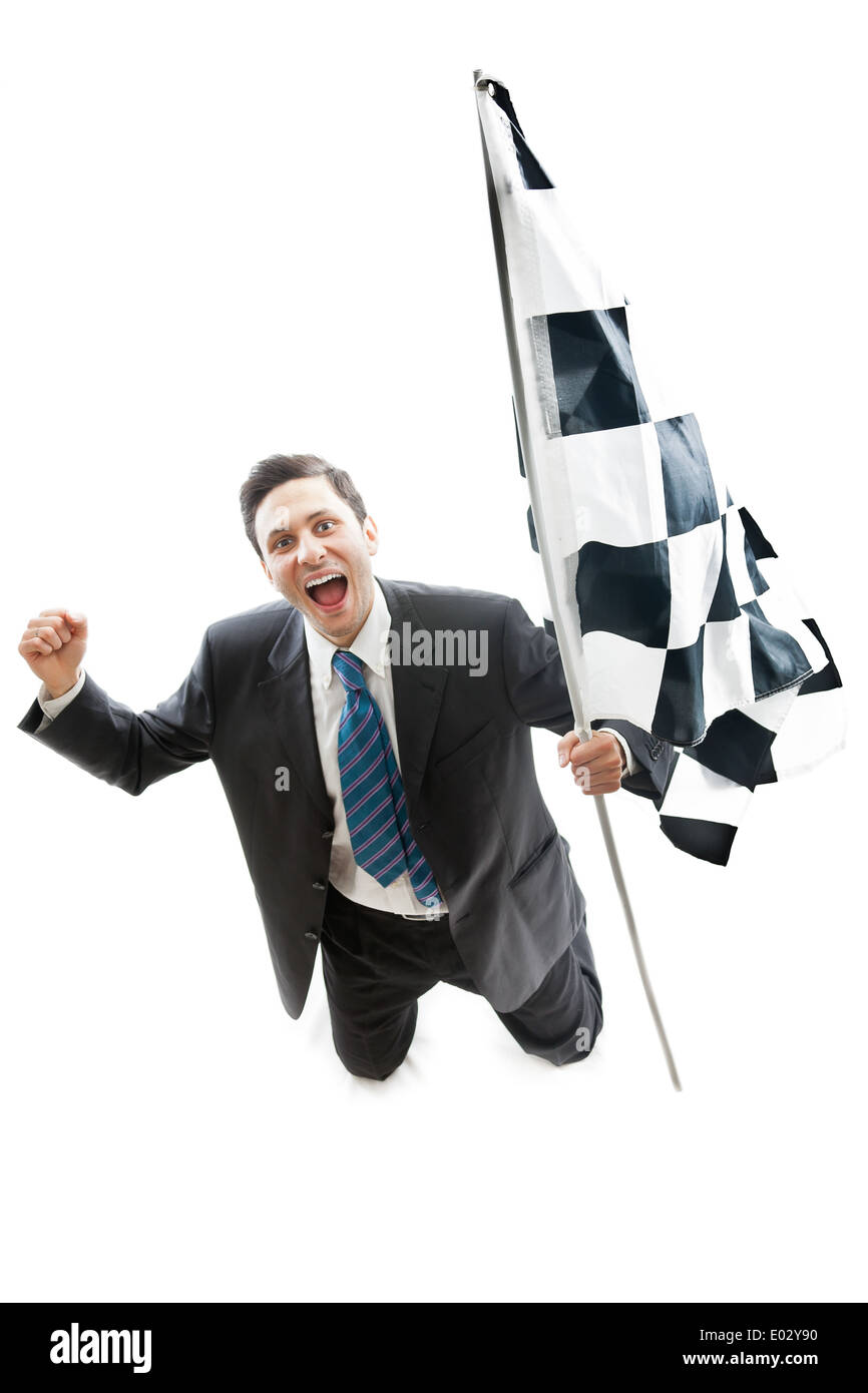 Man waving checkered flag hi-res stock photography and images - Alamy
