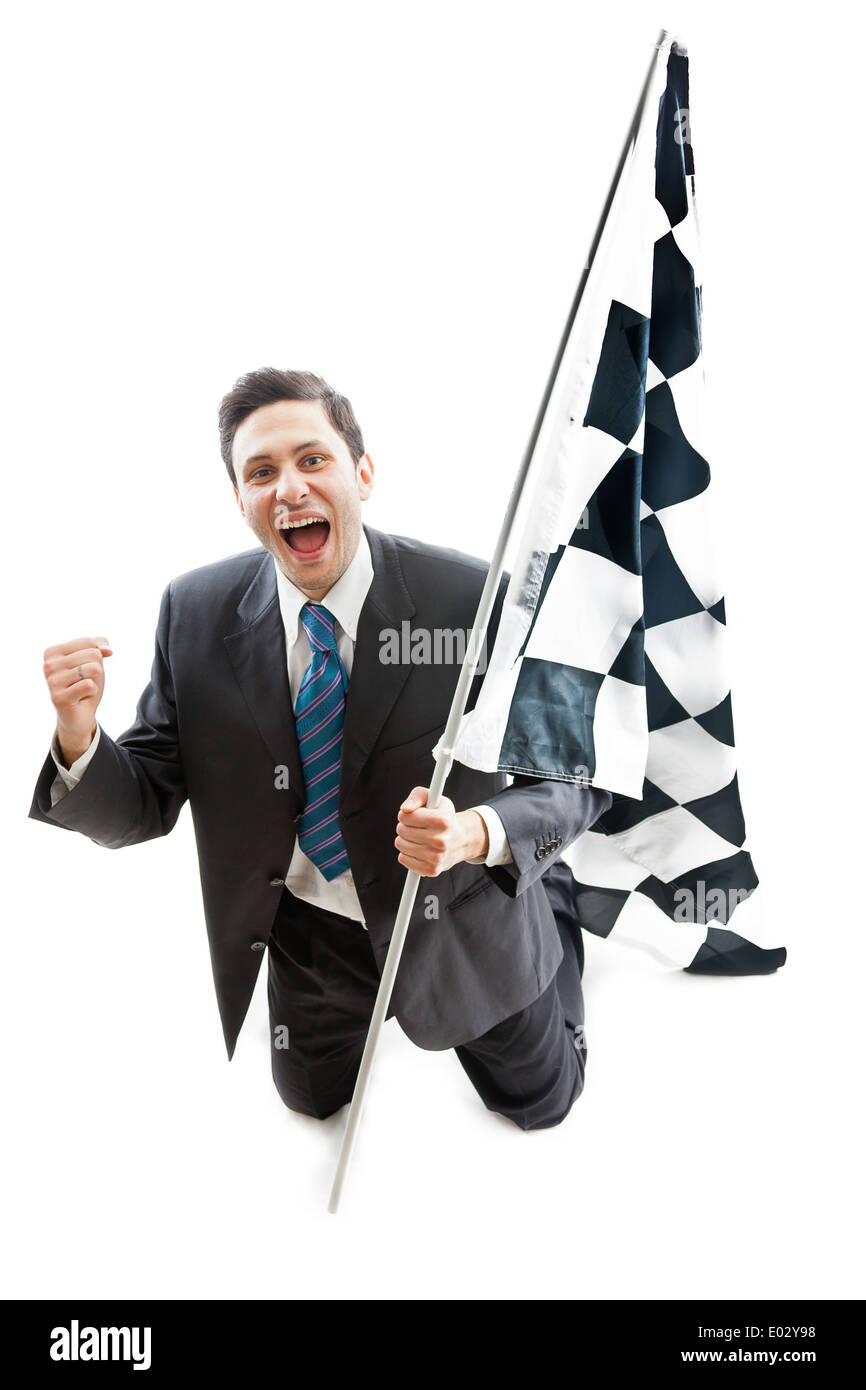 Man waving checkered flag hi-res stock photography and images - Alamy