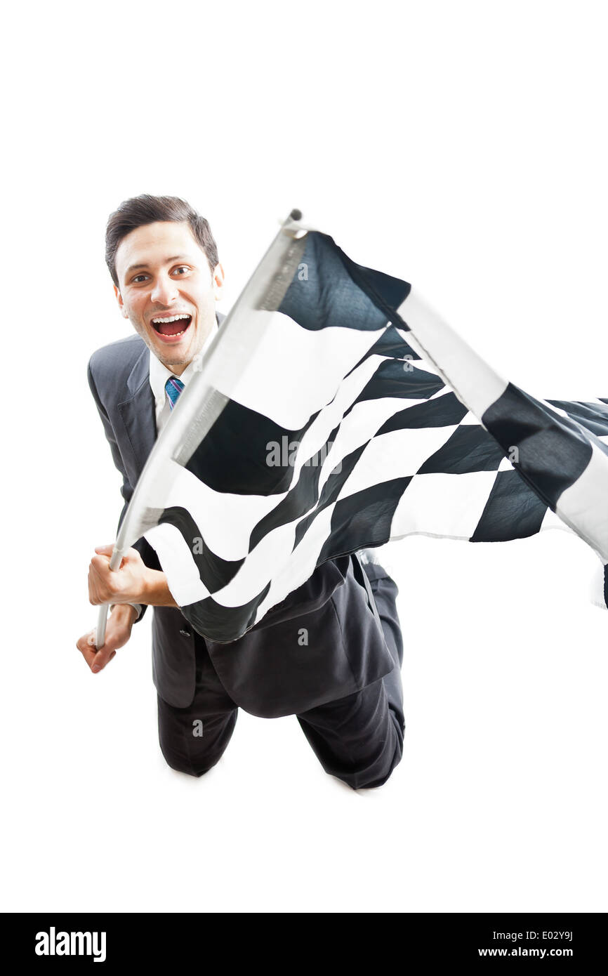 Man waving checkered flag hi-res stock photography and images - Alamy