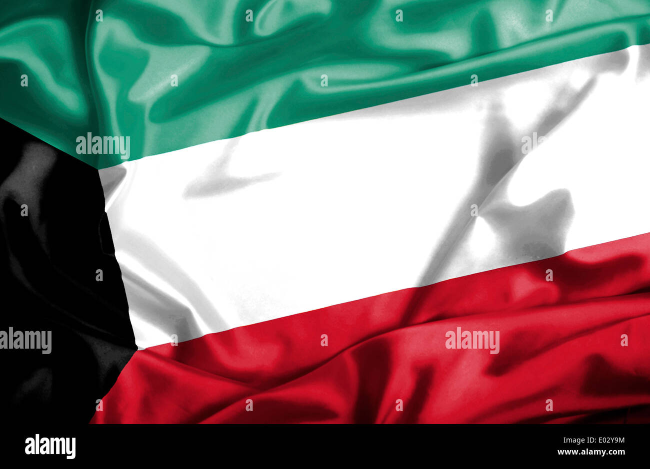 Kuwait waving flag Stock Photo - Alamy
