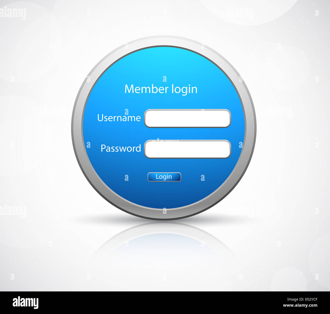 Login icon in metal style on gray background Stock Photo - Alamy