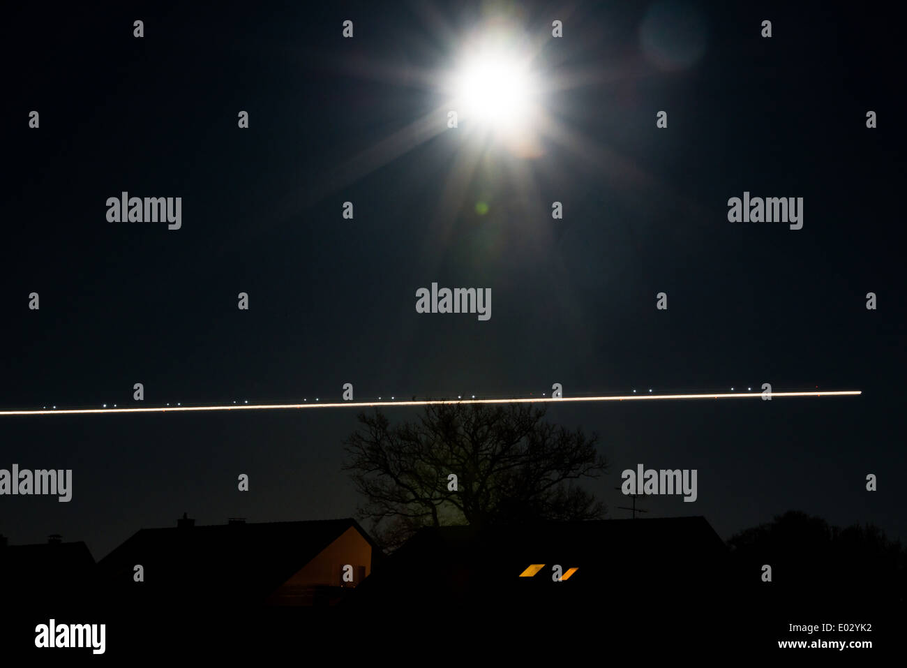 Moon and plane Stock Photo - Alamy