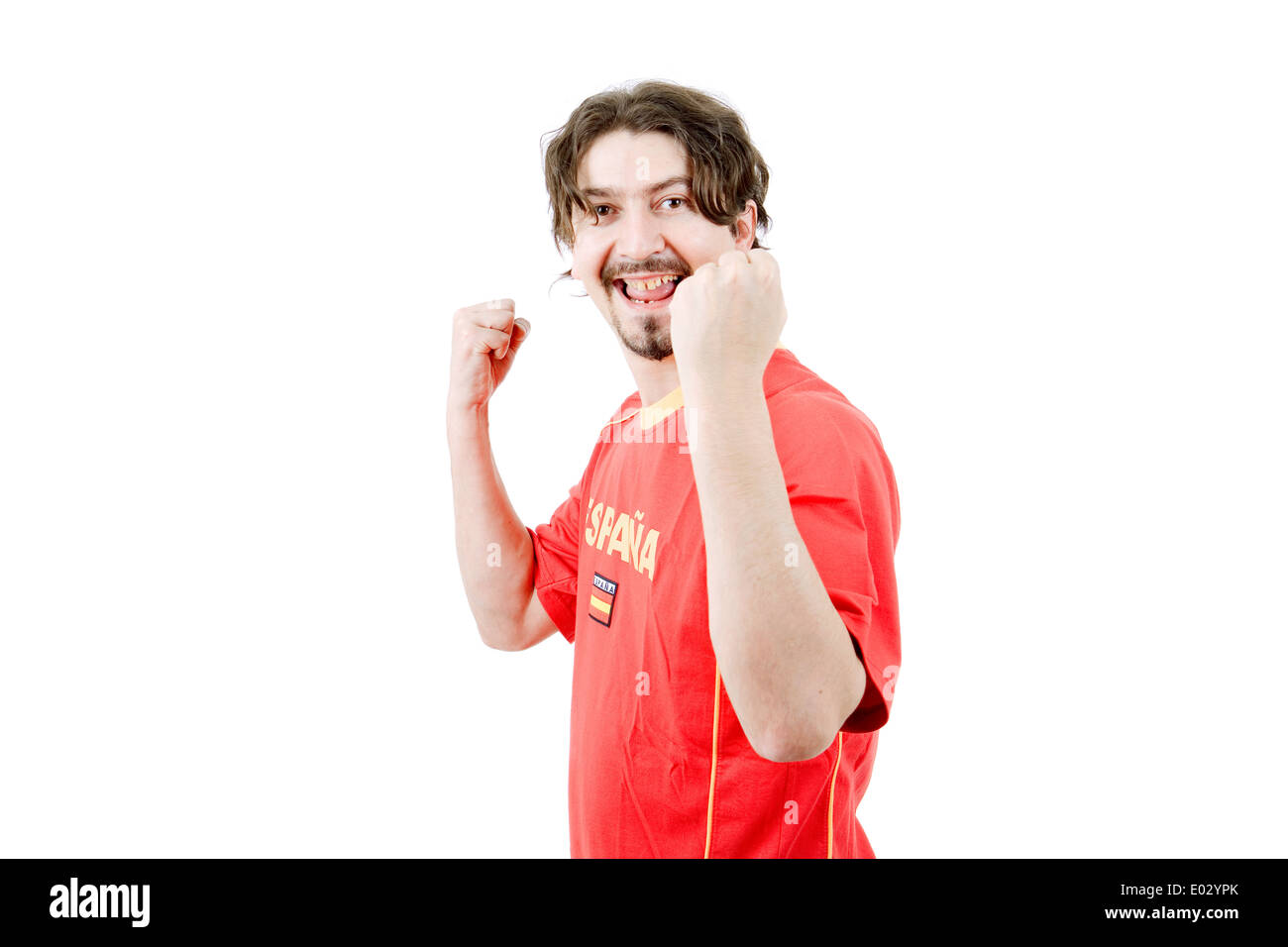 Happy Spanish Man Supporter Isolated High Resolution Stock Photography ...