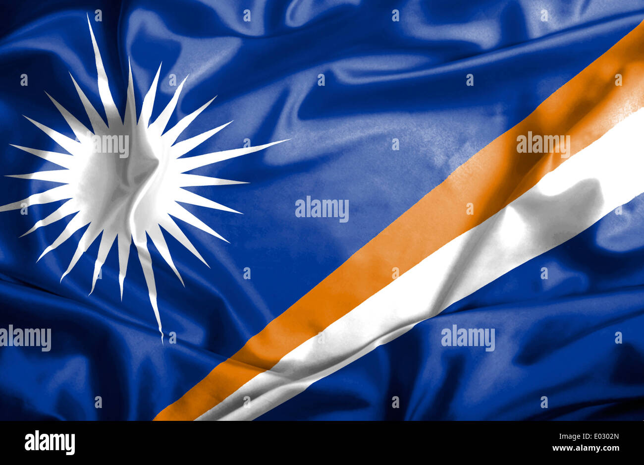 Marshall islands waving flag Stock Photo - Alamy