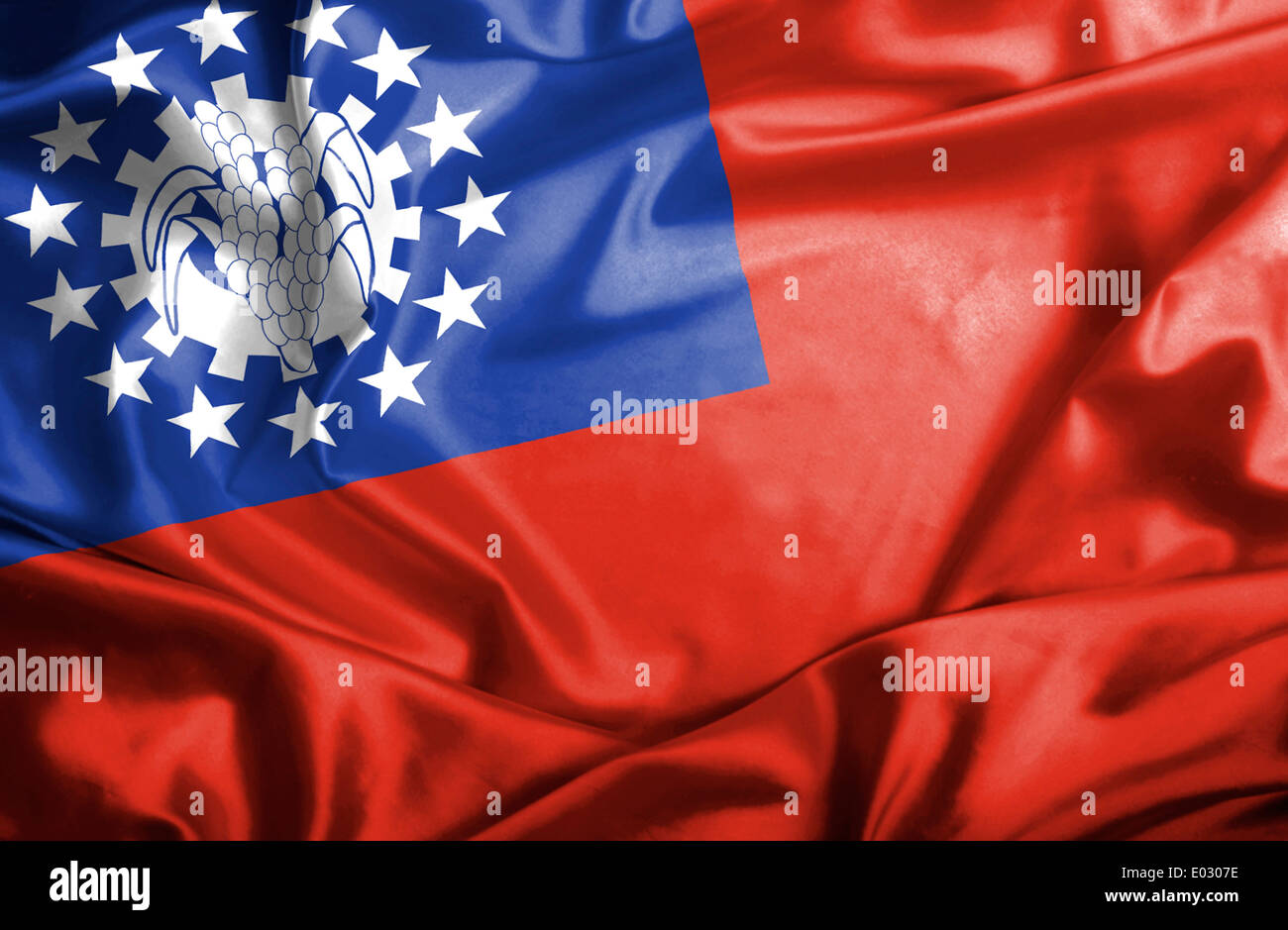 Myanmar waving flag Stock Photo - Alamy