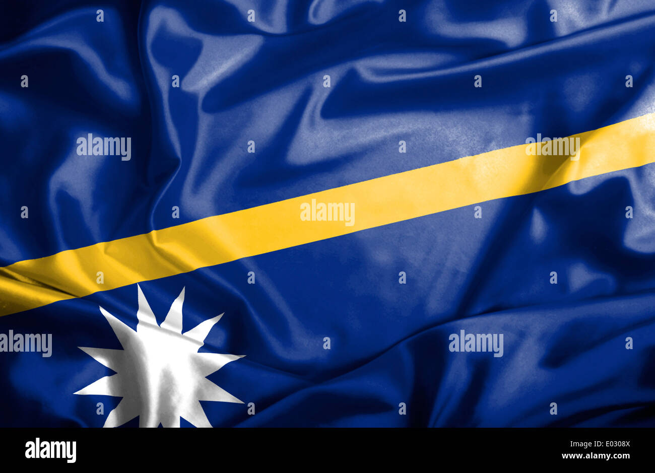Nauru waving flag Stock Photo - Alamy