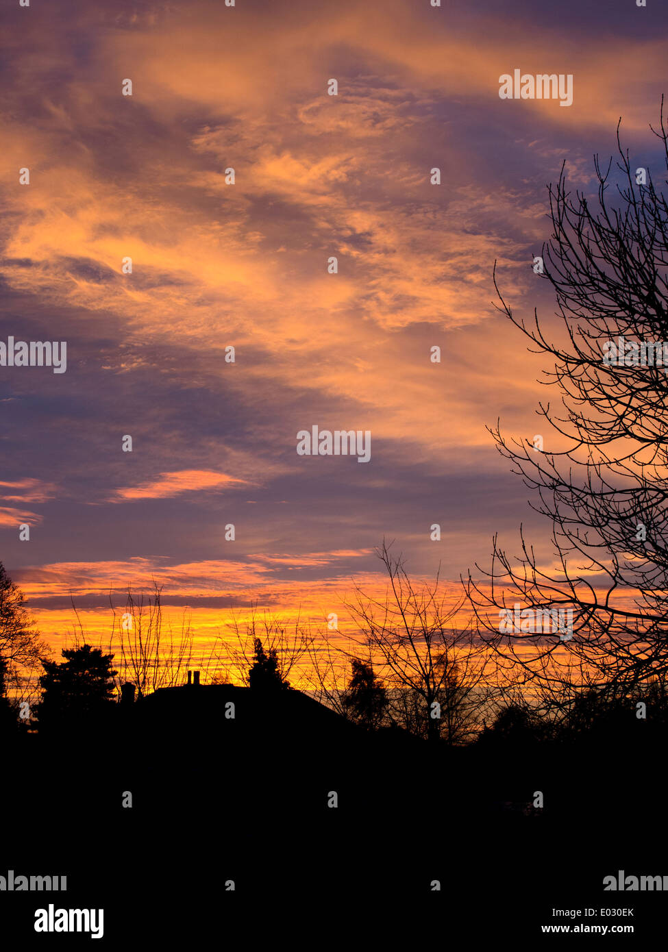 Dawn sky Cambridgeshire Stock Photo - Alamy