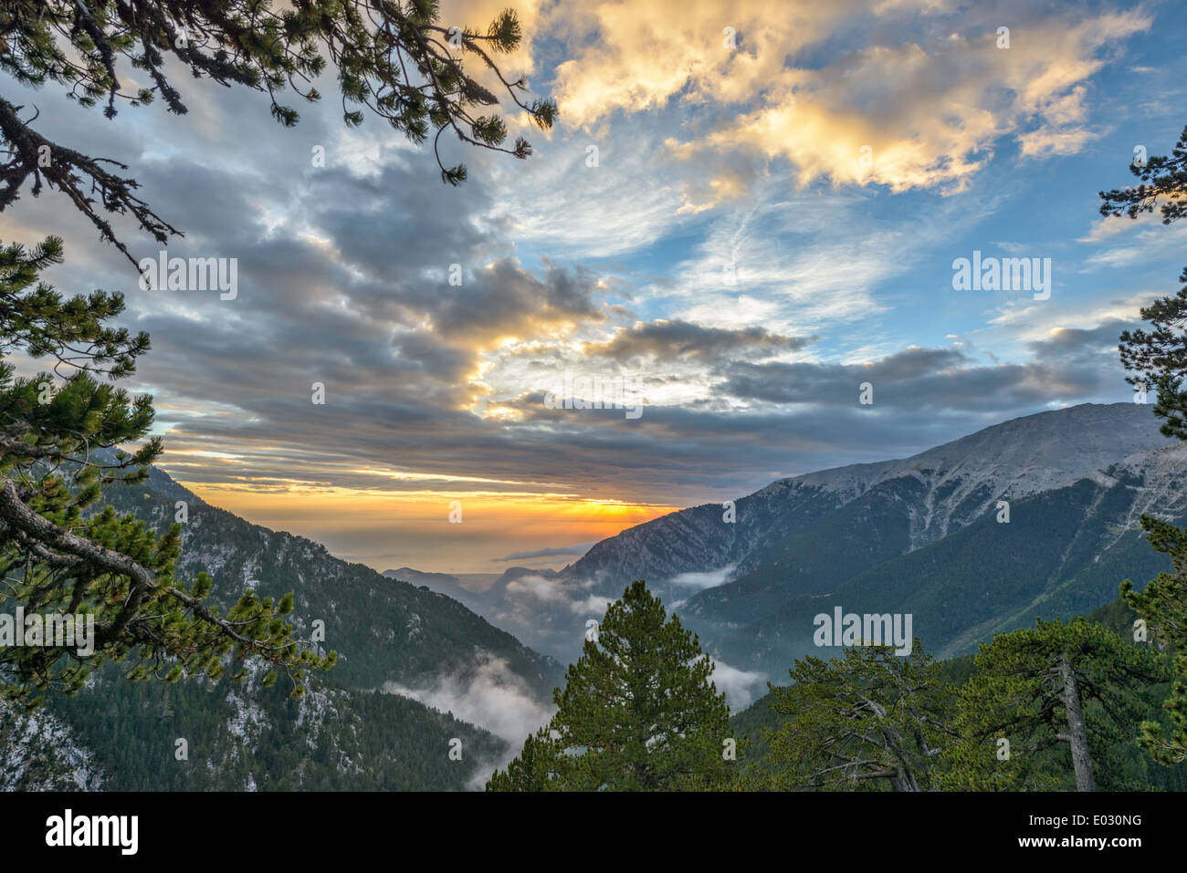Aerial view sunset above greece hi-res stock photography and images - Alamy