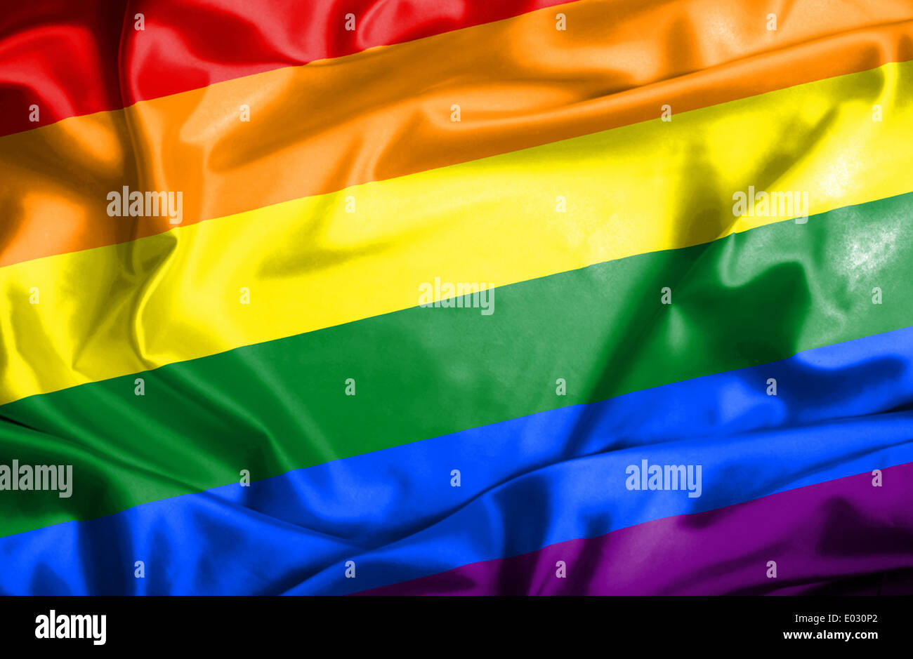 Gay (Pride) waving flag Stock Photo - Alamy