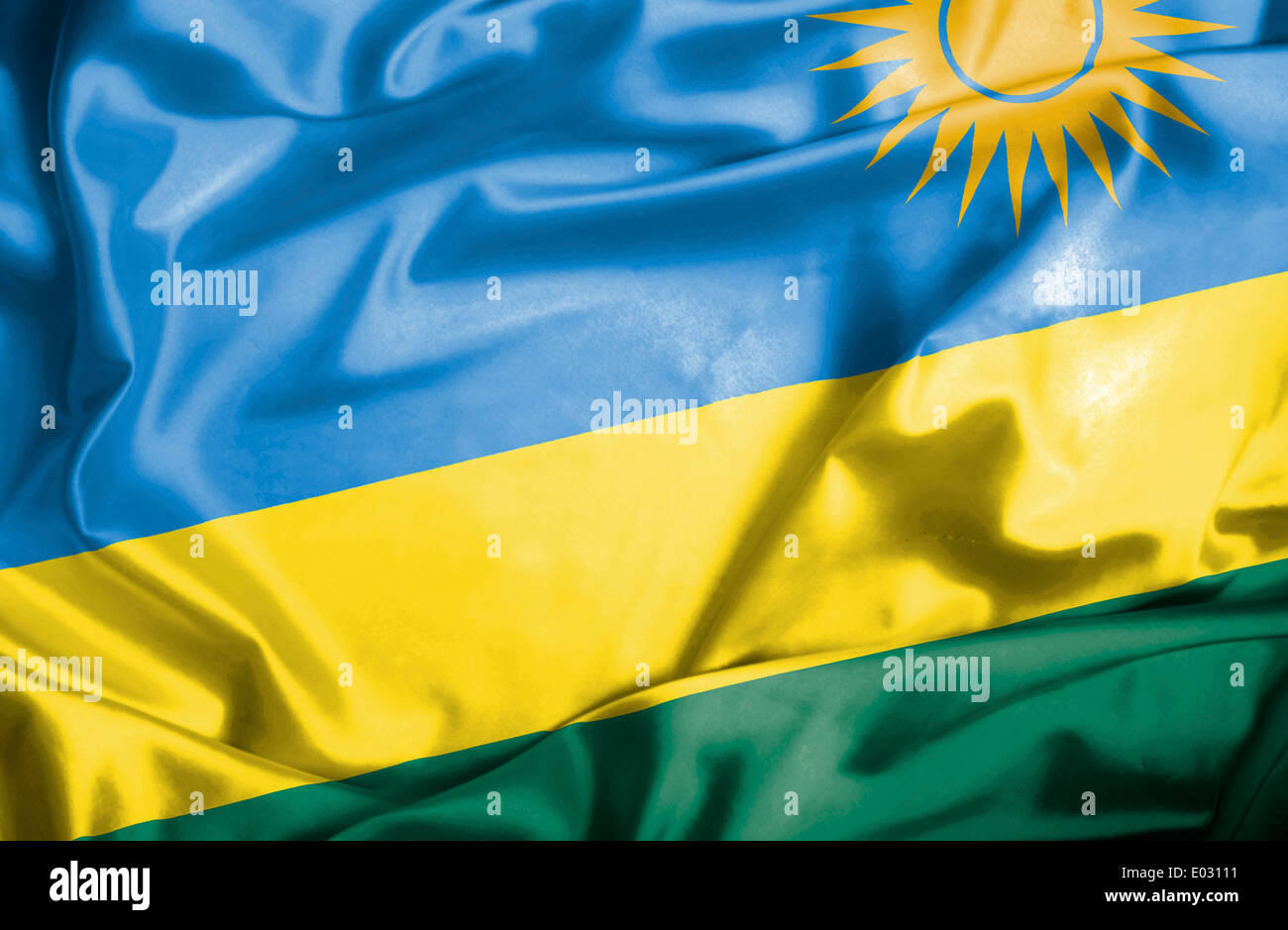 Rwanda waving flag Stock Photo - Alamy