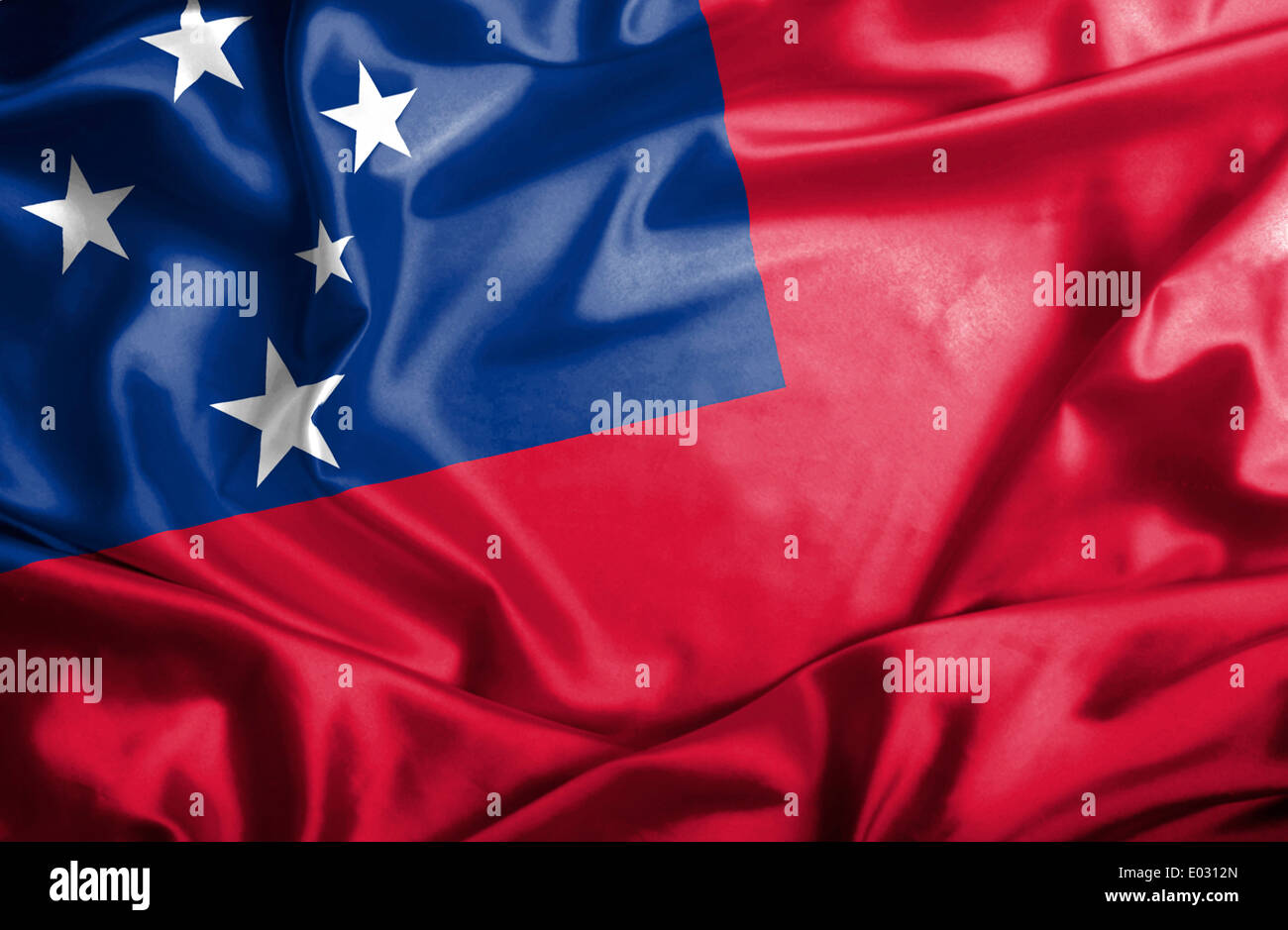 Samoa waving flag Stock Photo - Alamy