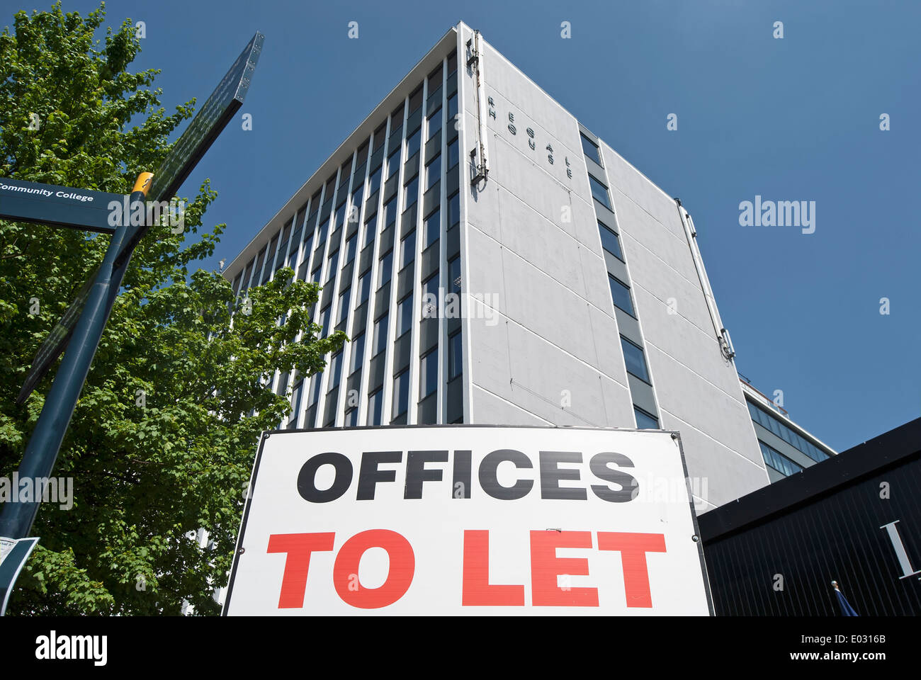 offices to let sign with the office block of regal house, twickenham ...