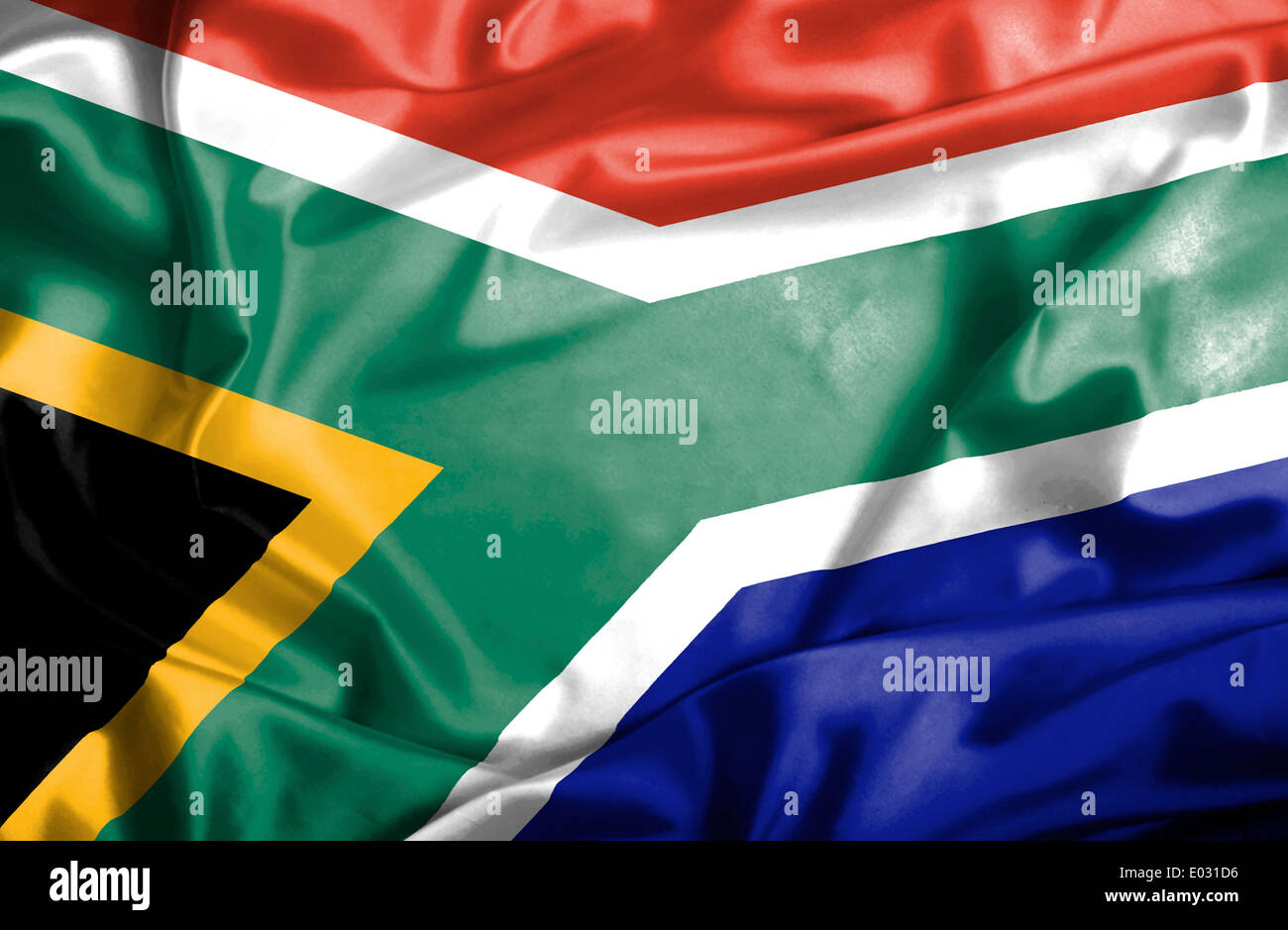 South Africa waving flag Stock Photo - Alamy
