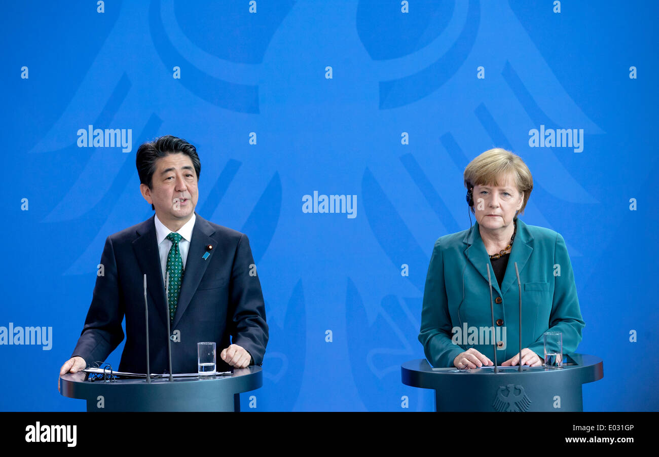 Berlin, Germany. April 30th, 2014.Shinzo Abe, Prime Minister of Japan ...