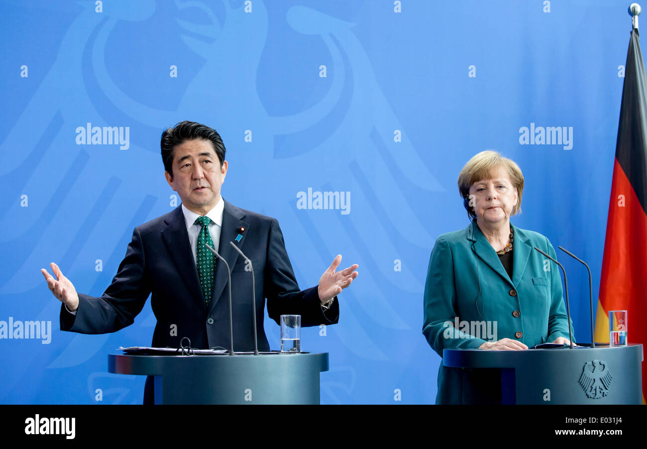 Berlin, Germany. April 30th, 2014.Shinzo Abe, Prime Minister of Japan ...