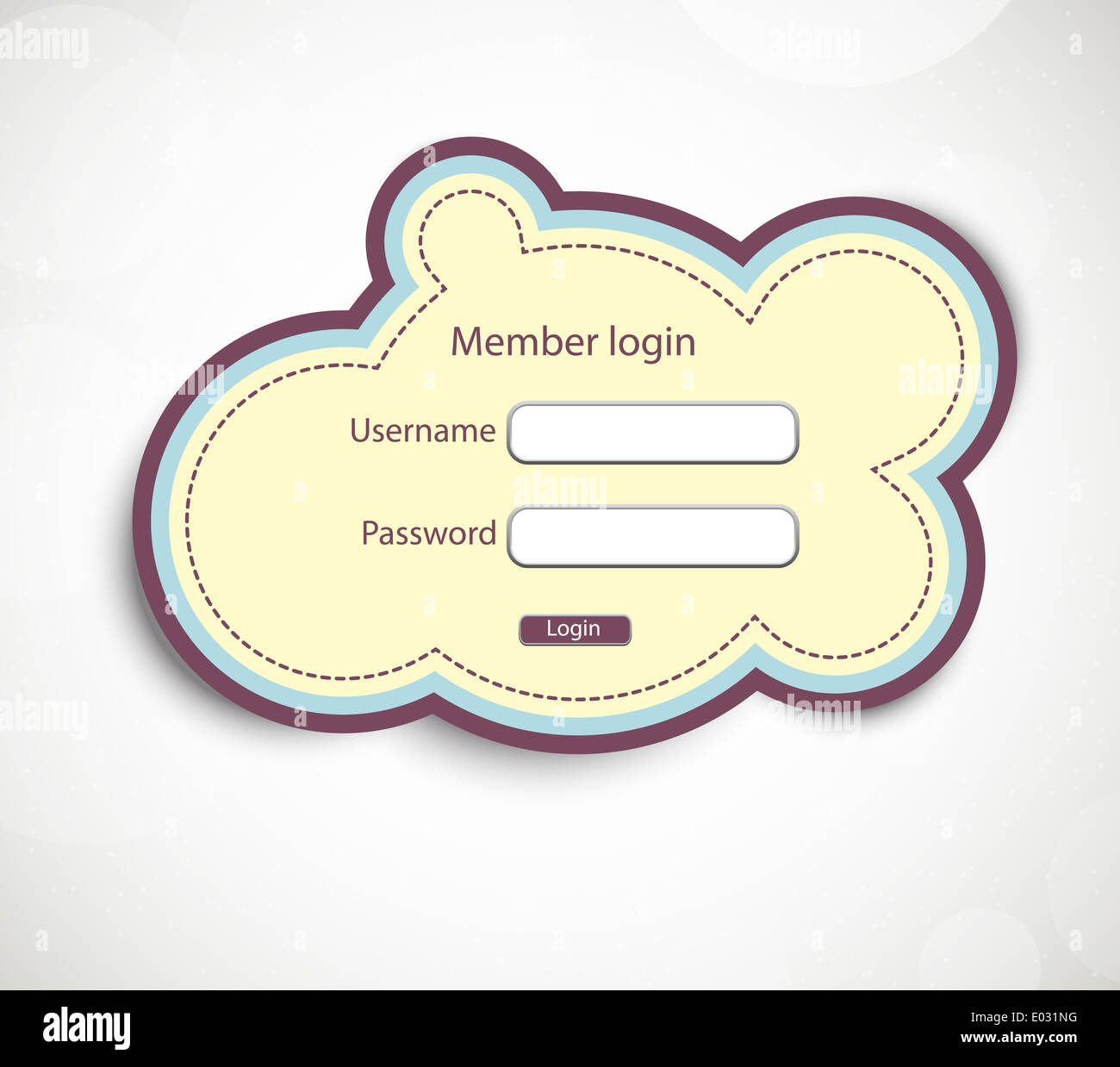 Login page in retro style Stock Photo - Alamy