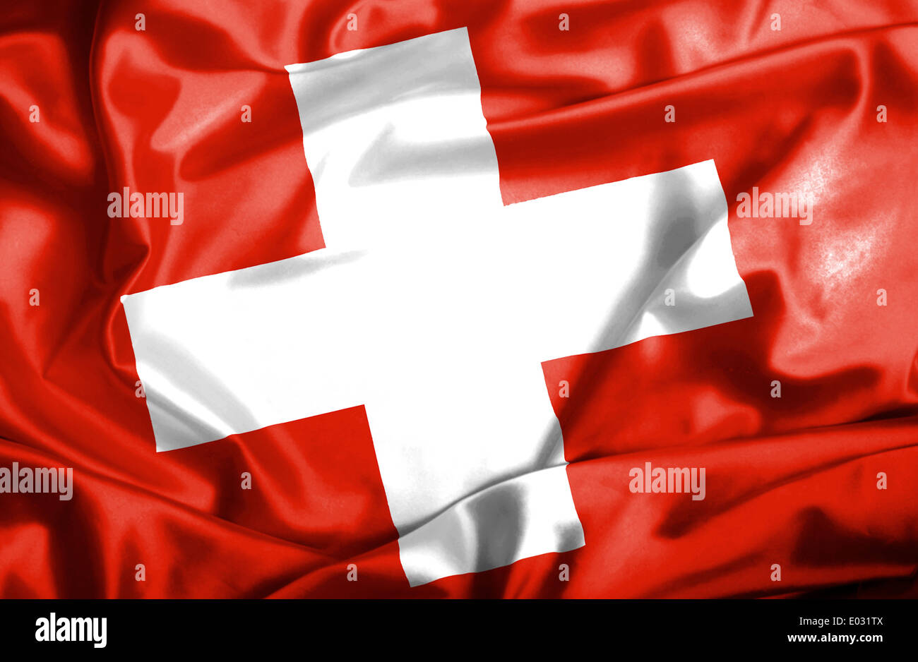 Swiss waving flag Stock Photo - Alamy