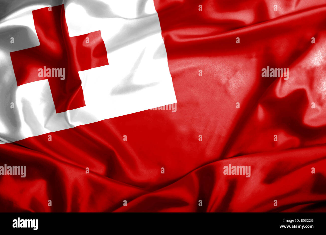 Tonga waving flag Stock Photo - Alamy