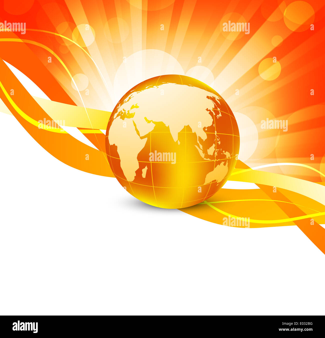 Orange background with globe. Abstract colorful illustration Stock ...