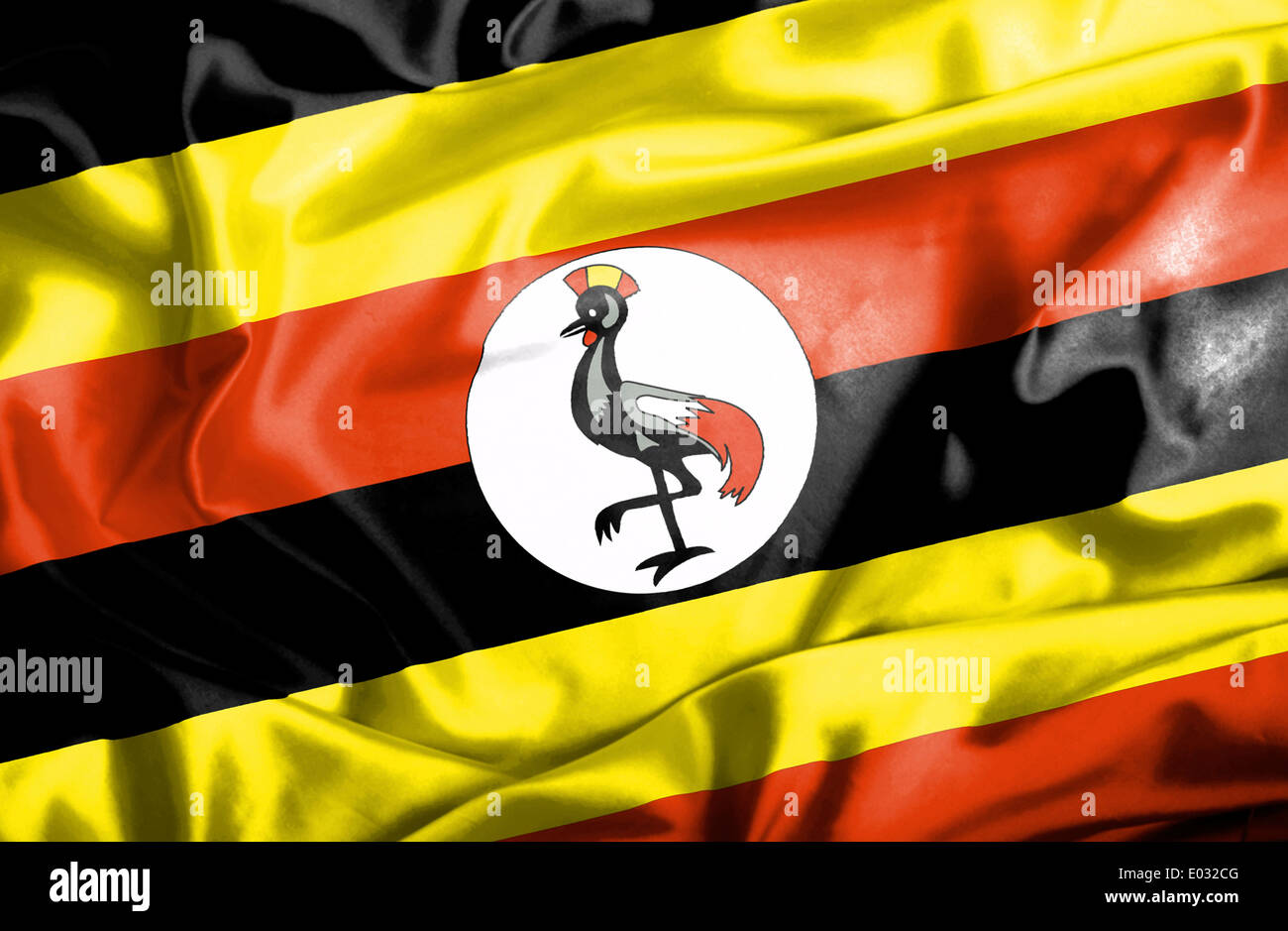 Uganda waving flag Stock Photo - Alamy