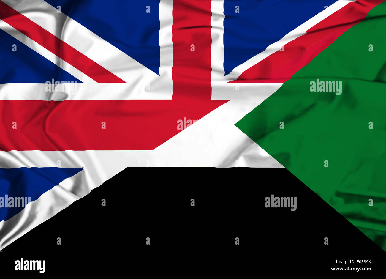 Waving flag of Sudan and UK Stock Photo - Alamy