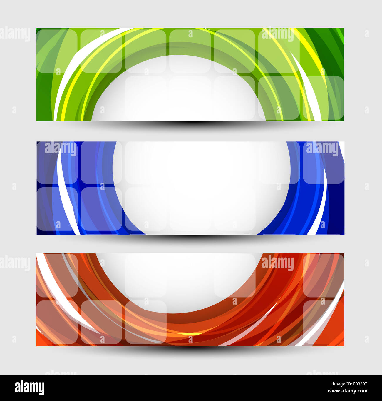 Set of tech bright banners Stock Photo - Alamy