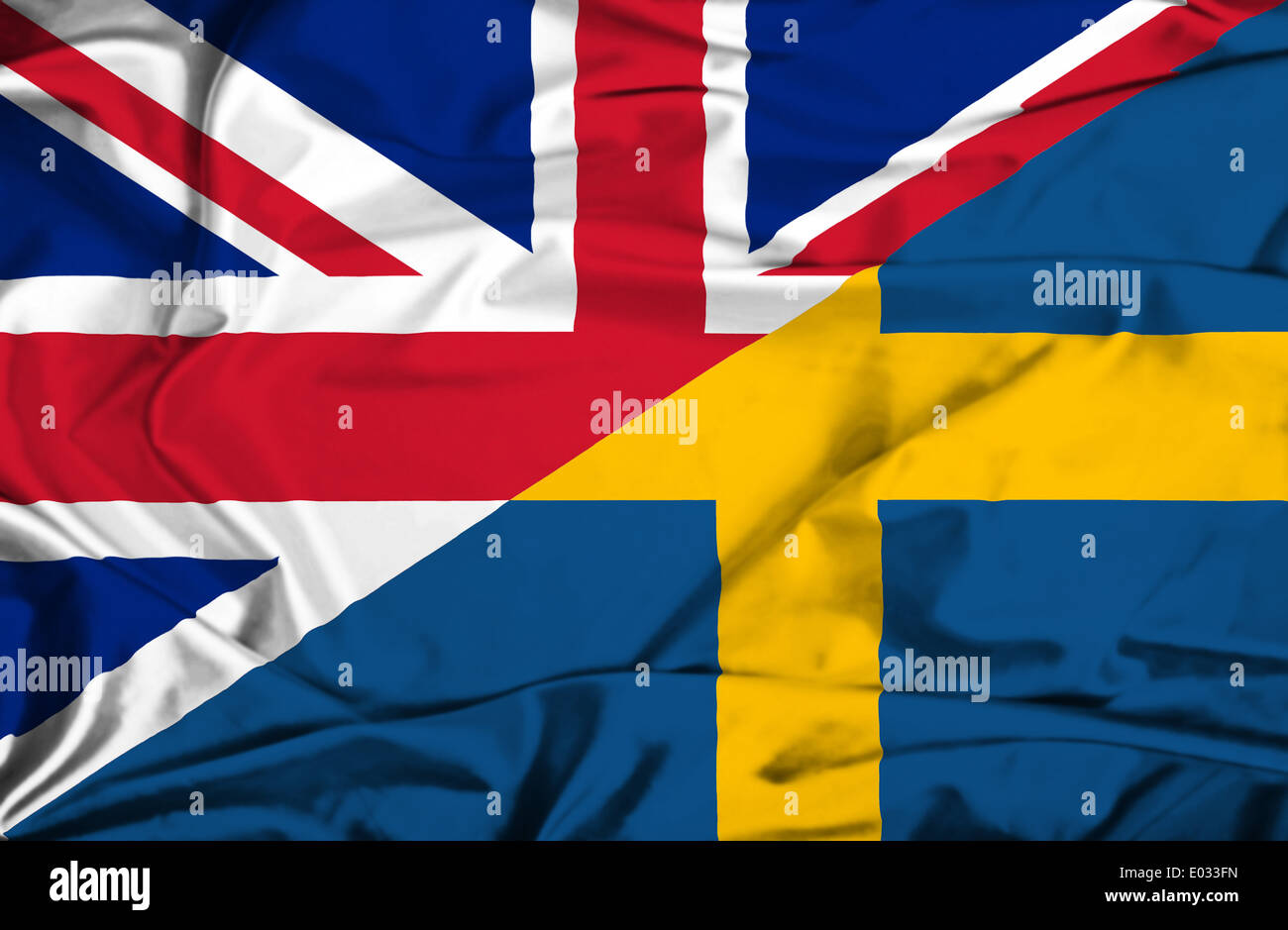 Waving flag of Sweden and UK Stock Photo - Alamy