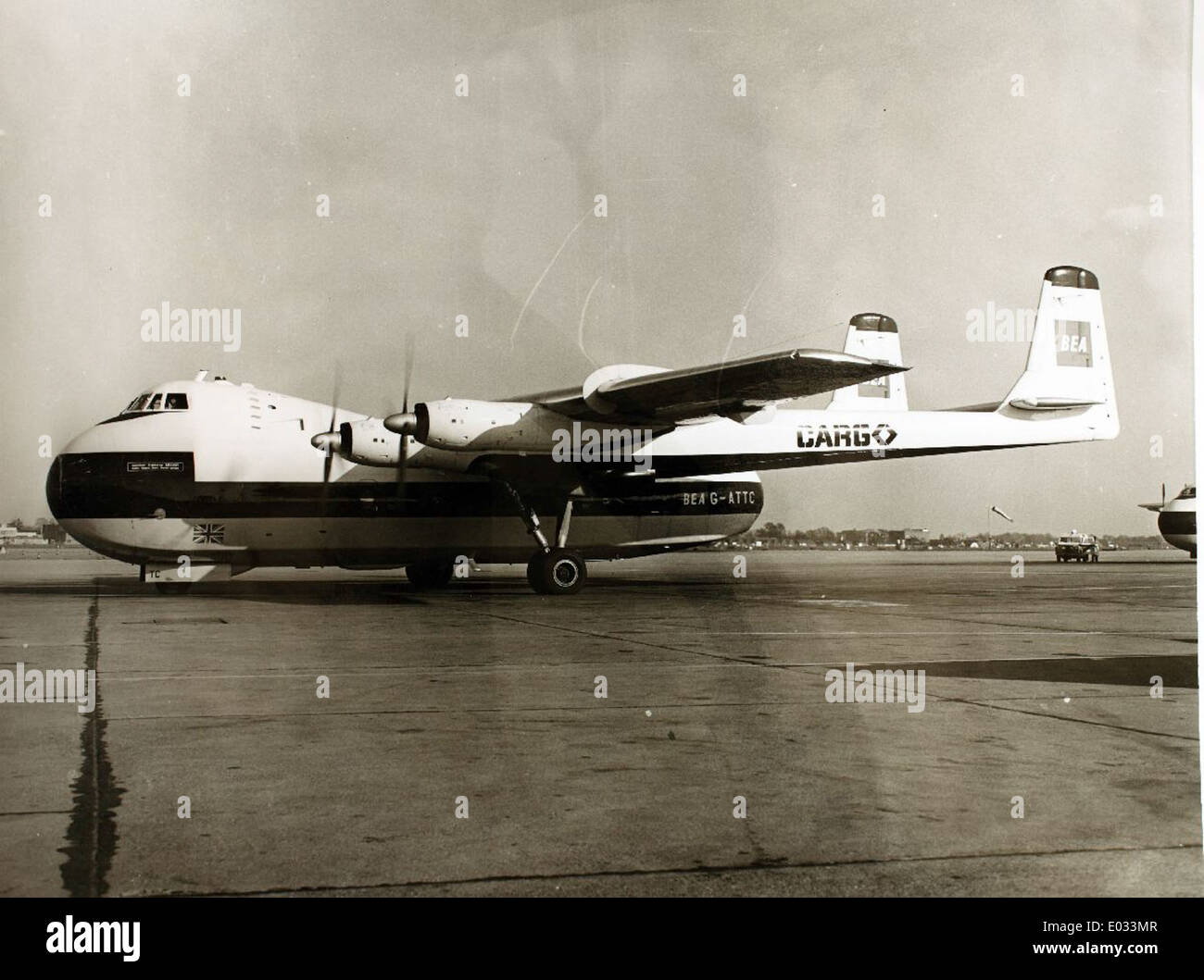 The Armstrong Whitworth Argosy AW-650, a British turboprop aircraft, is ...