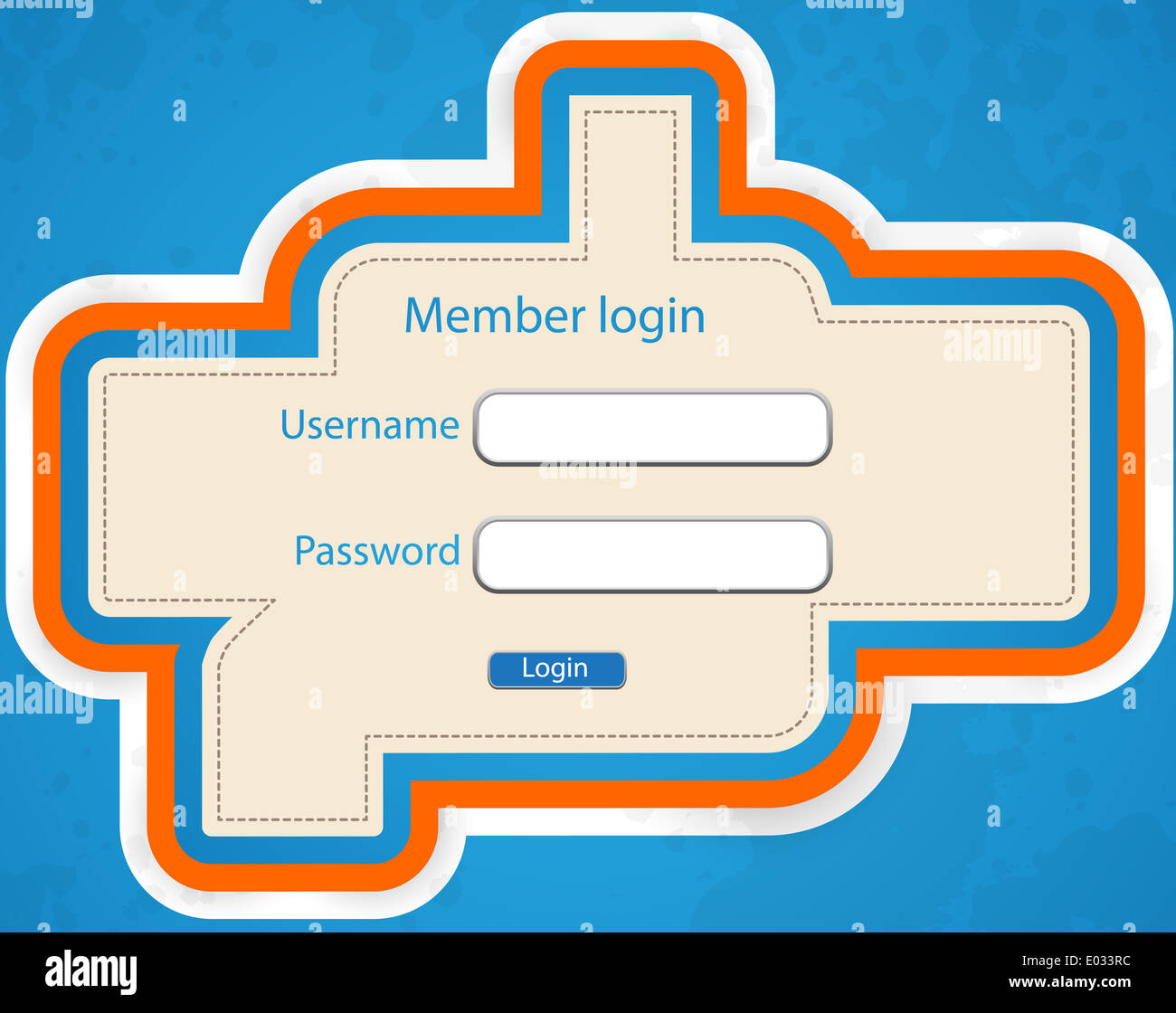 Login page in square style. Abstract illustration Stock Photo - Alamy