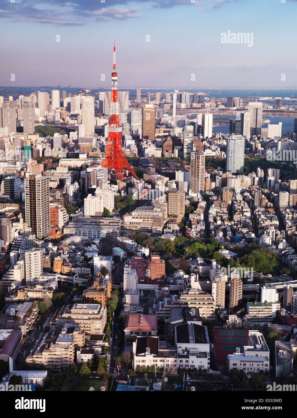 Tokyo Tower in city scenery aerial view. Tokyo, Japan Stock Photo - Alamy
