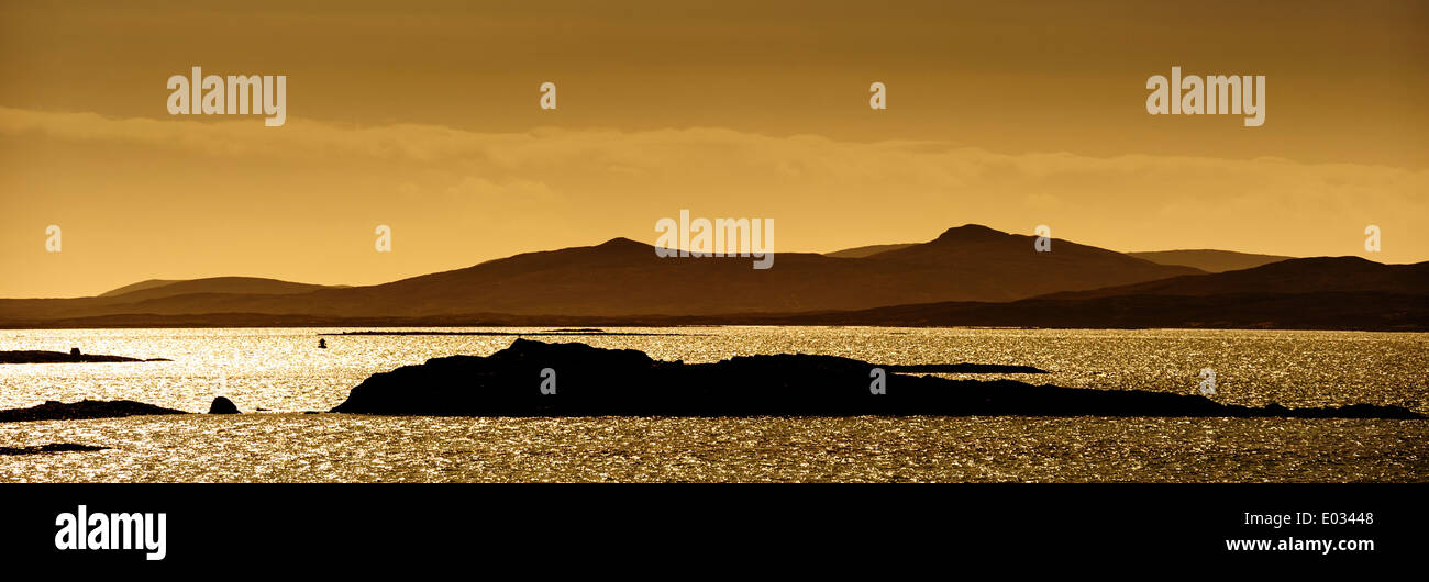 Sailing through the Sound of Harris approaching the island of Berneray ...