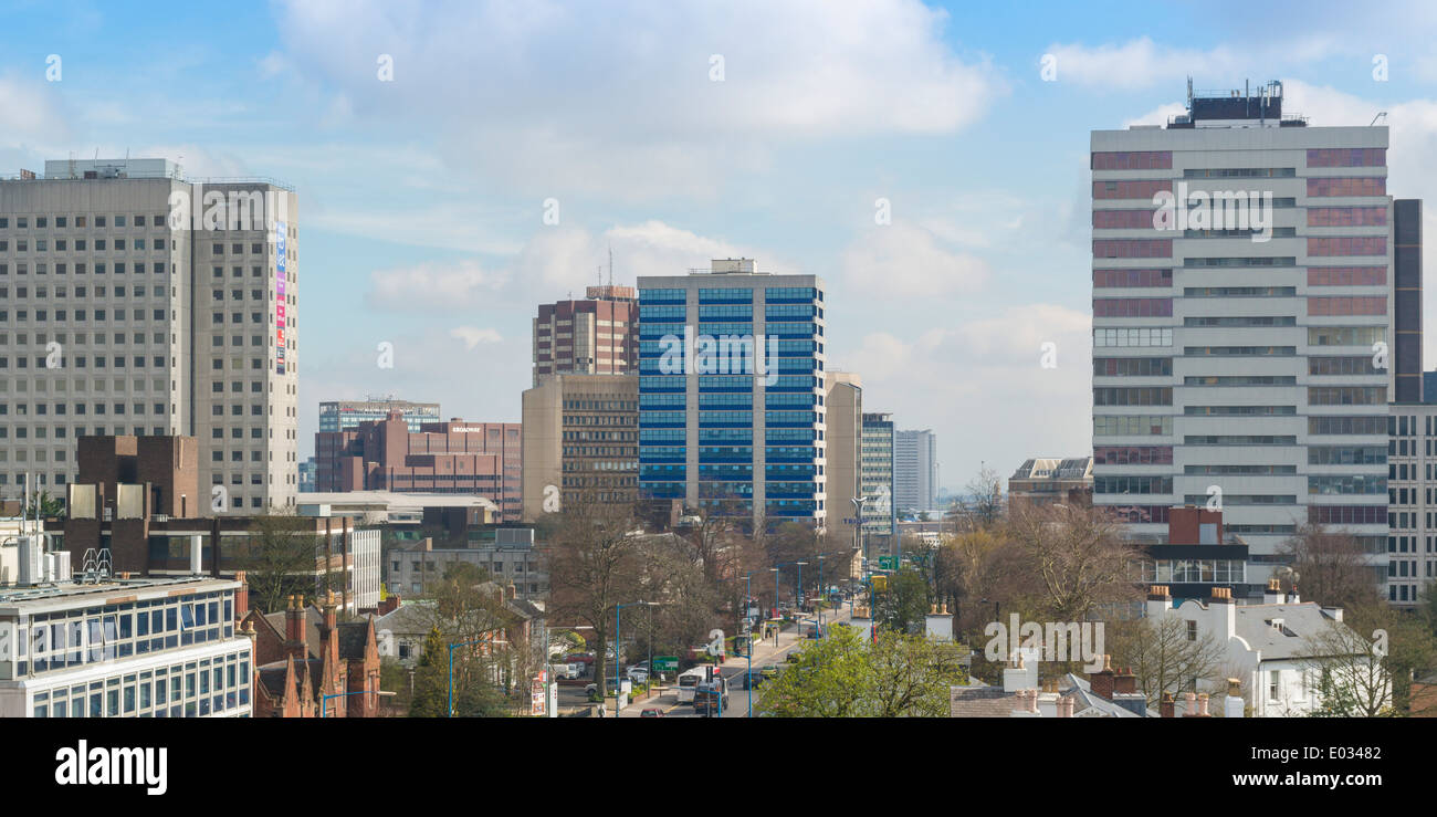 View of the Hagley Road looking toward Birmingham city centre Stock ...
