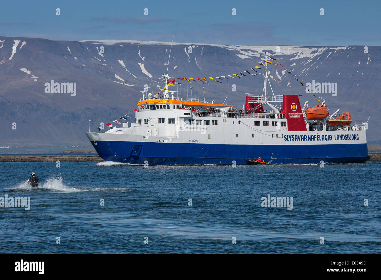Rescue ship in Reykjavik Harbor on display during the annual Seaman's ...