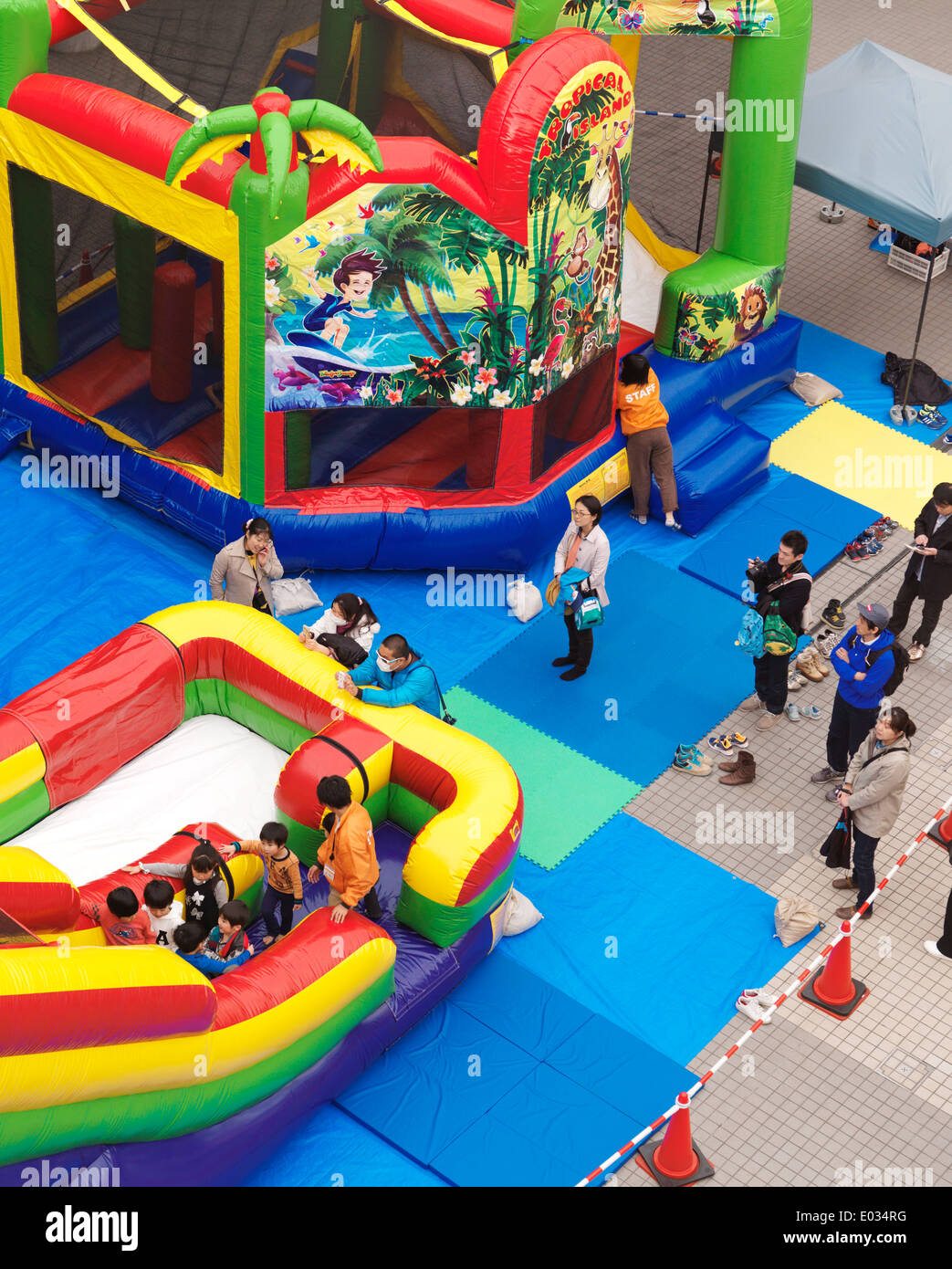 Playground with rides hi-res stock photography and images - Alamy