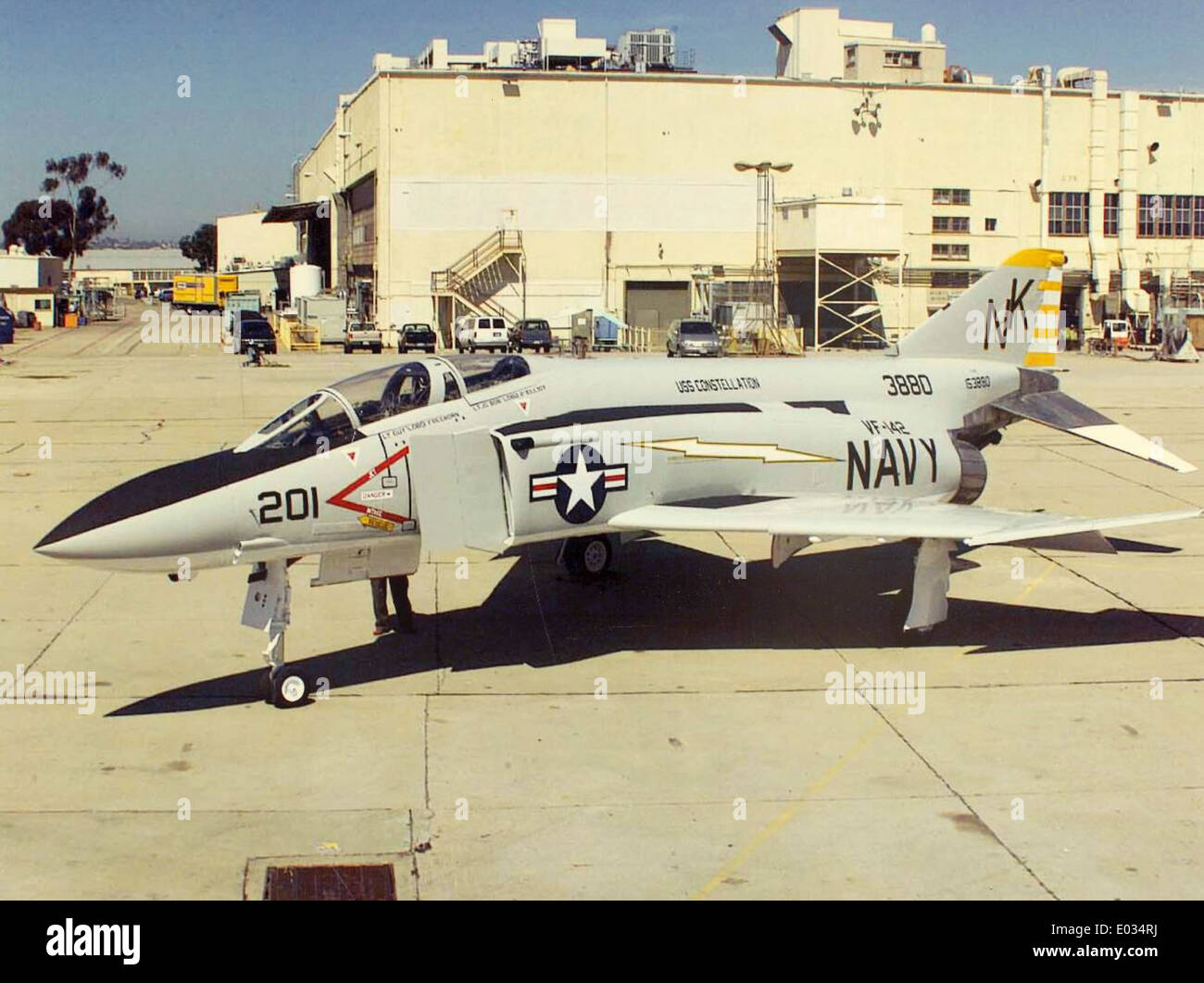 The McDonnell F-4J Phantom II, later converted to the F-4S model, is a ...