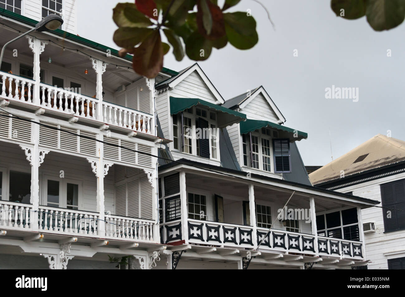 Colonial house on Waterkant street in the historic center of Paramaribo ...