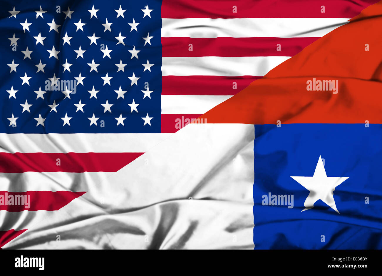 Waving flag of Chile and USA Stock Photo - Alamy