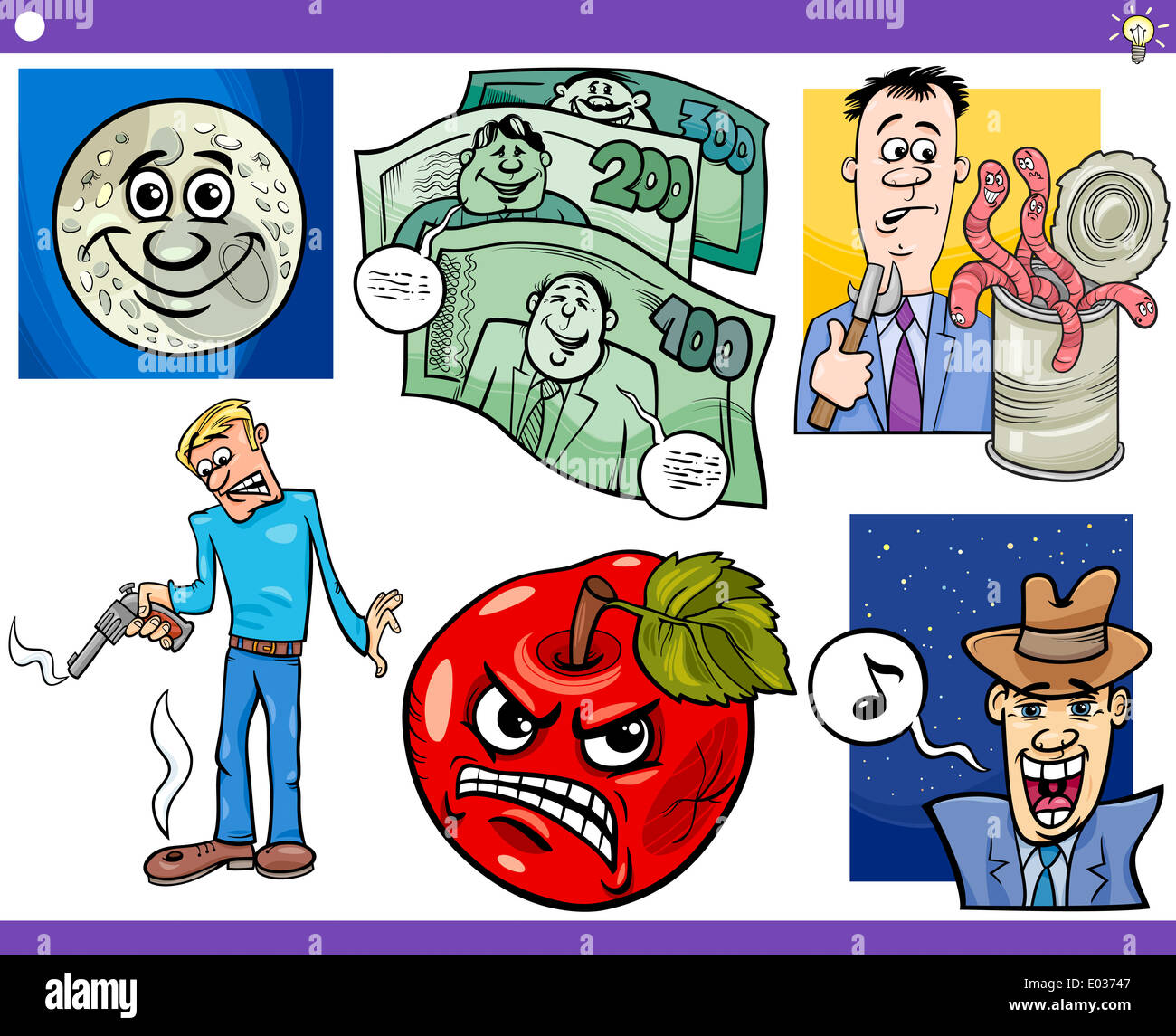 Illustration Set of Humorous Cartoon Concepts or Ideas and Metaphors ...