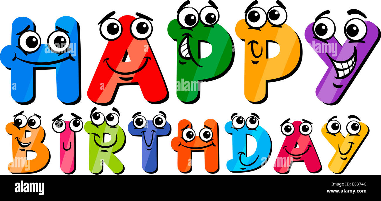 Cartoon Illustration Sign Design for the Birthday Anniversary Stock ...