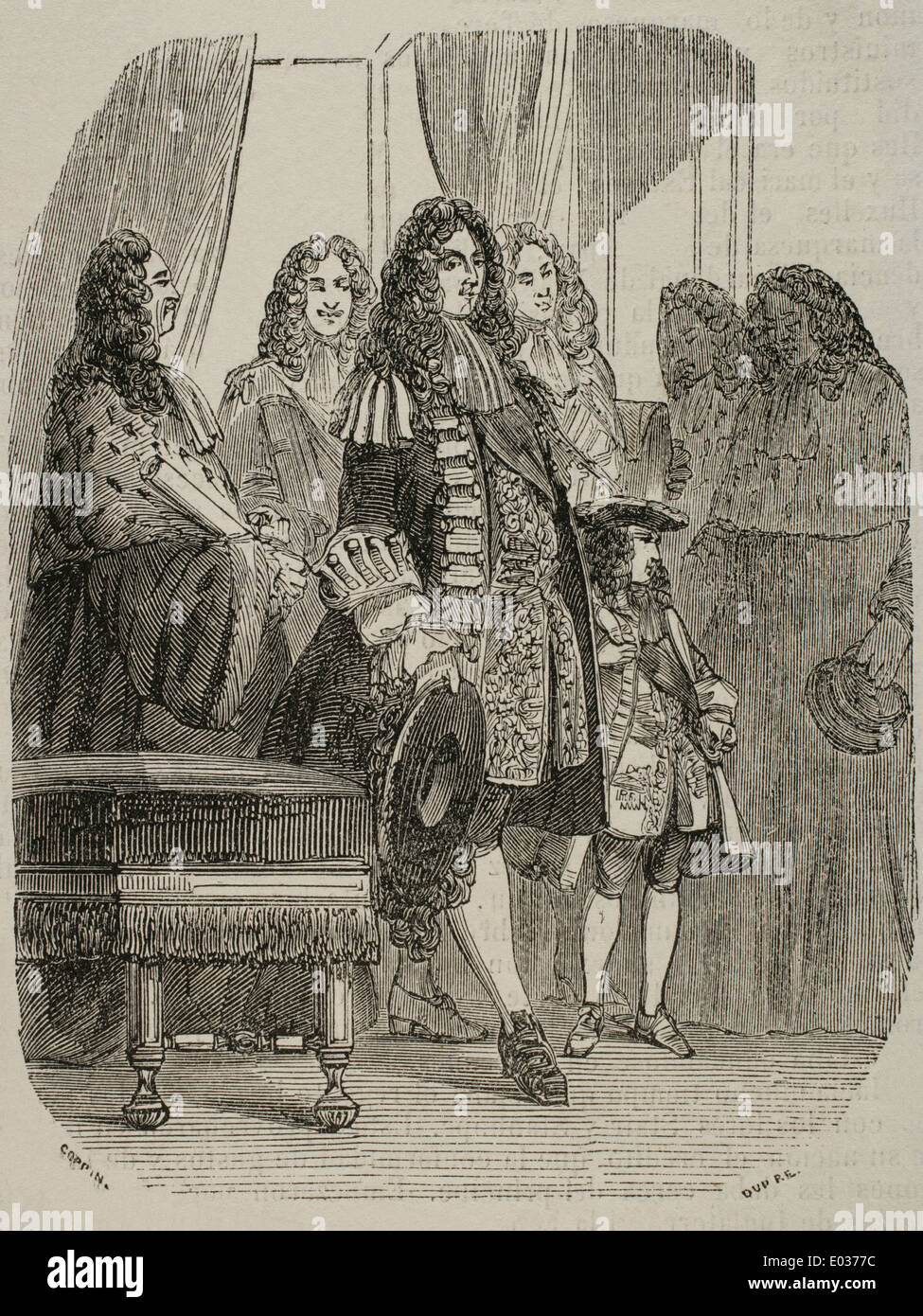 The Regent Philippe of Orleans (1674-1723) with Louis XV (1710-1774) as ...