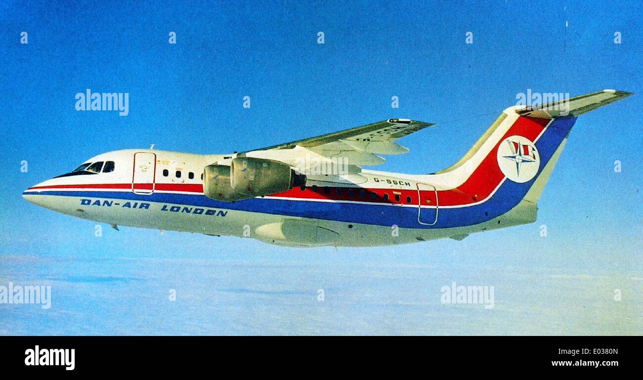 The British Aerospace BAe 146, registration G-SSCH, was used by Dan-Air ...