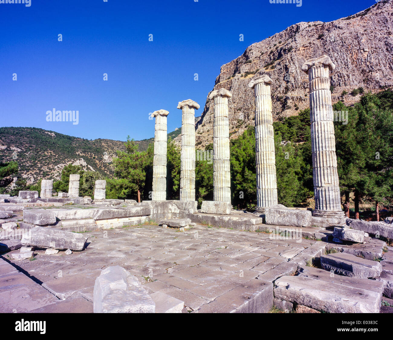the Temple of Athena at ancient Priene Turkey Stock Photo - Alamy